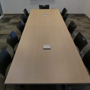 Teknion Expansion, Maple Conference Table with Power Module, 143″x 48 ...