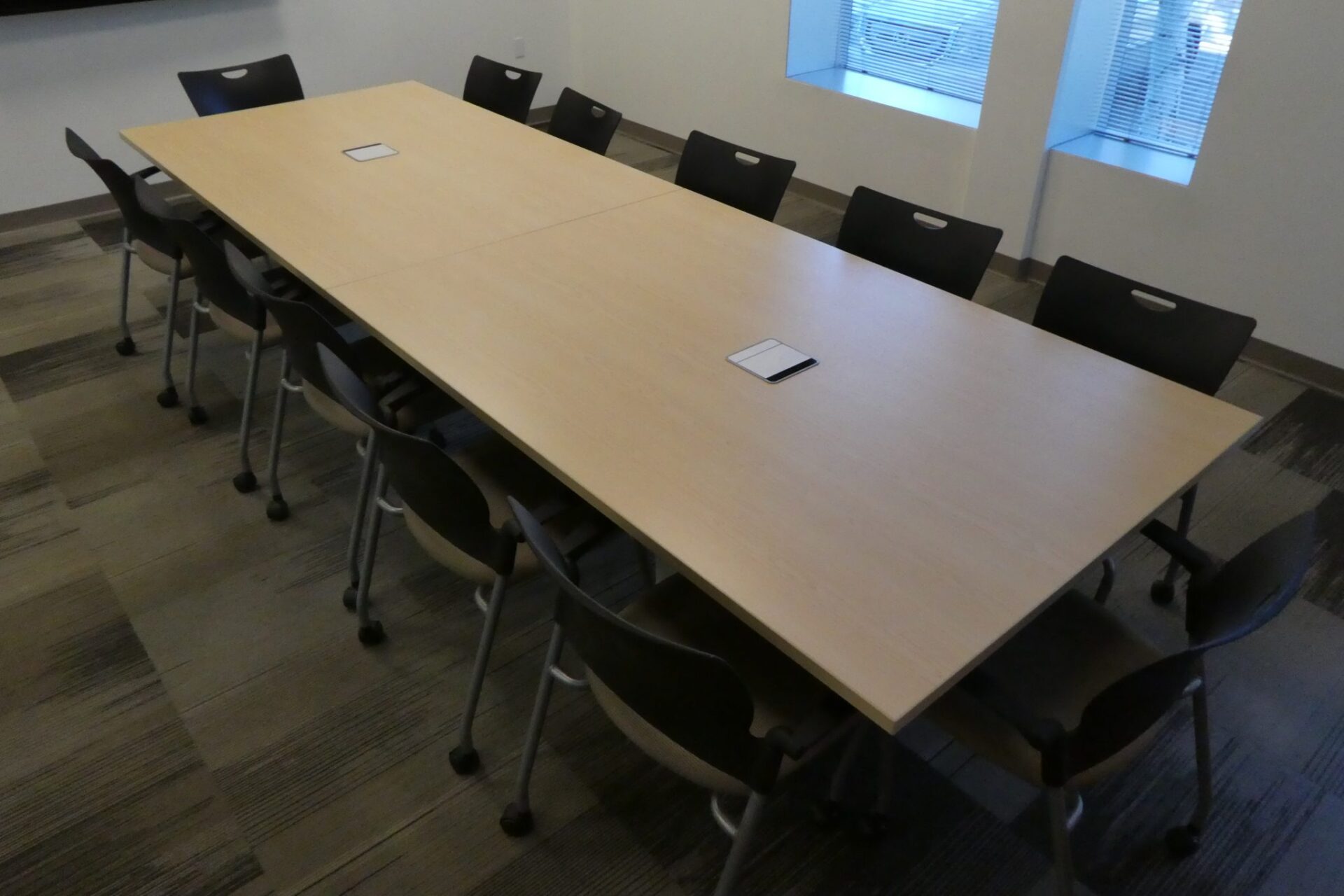 Teknion Expansion, Maple Conference Table with Power Module, 143″x 48 ...