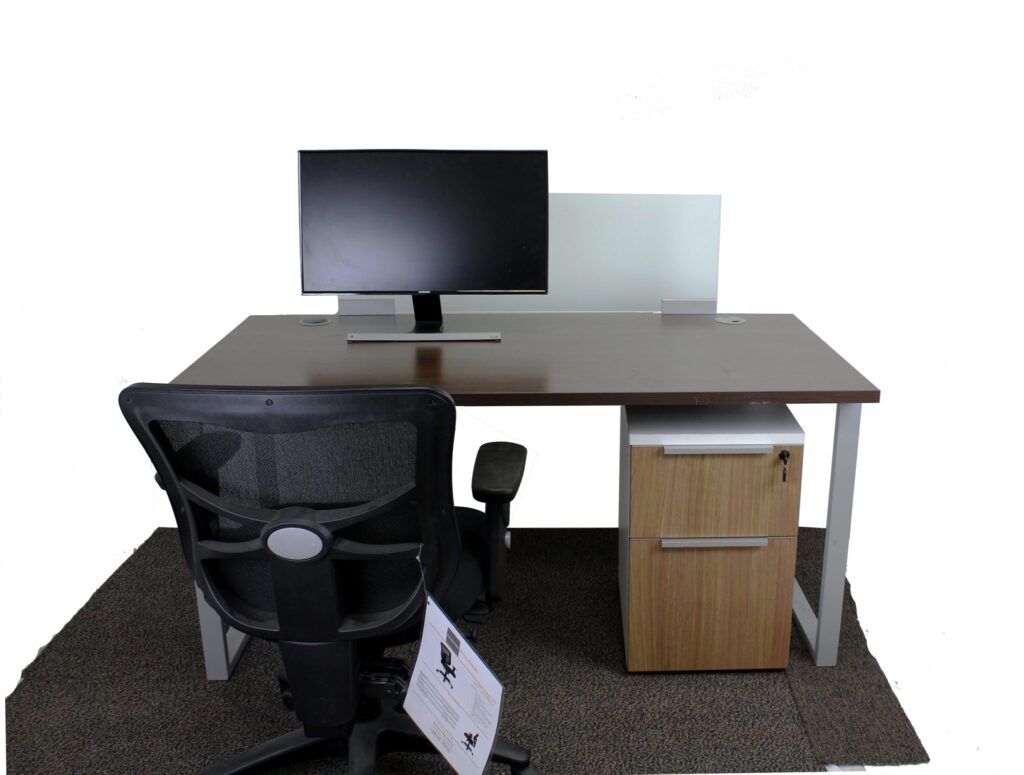 HON Desk with Privacy Glass - Solutions Office Interiors